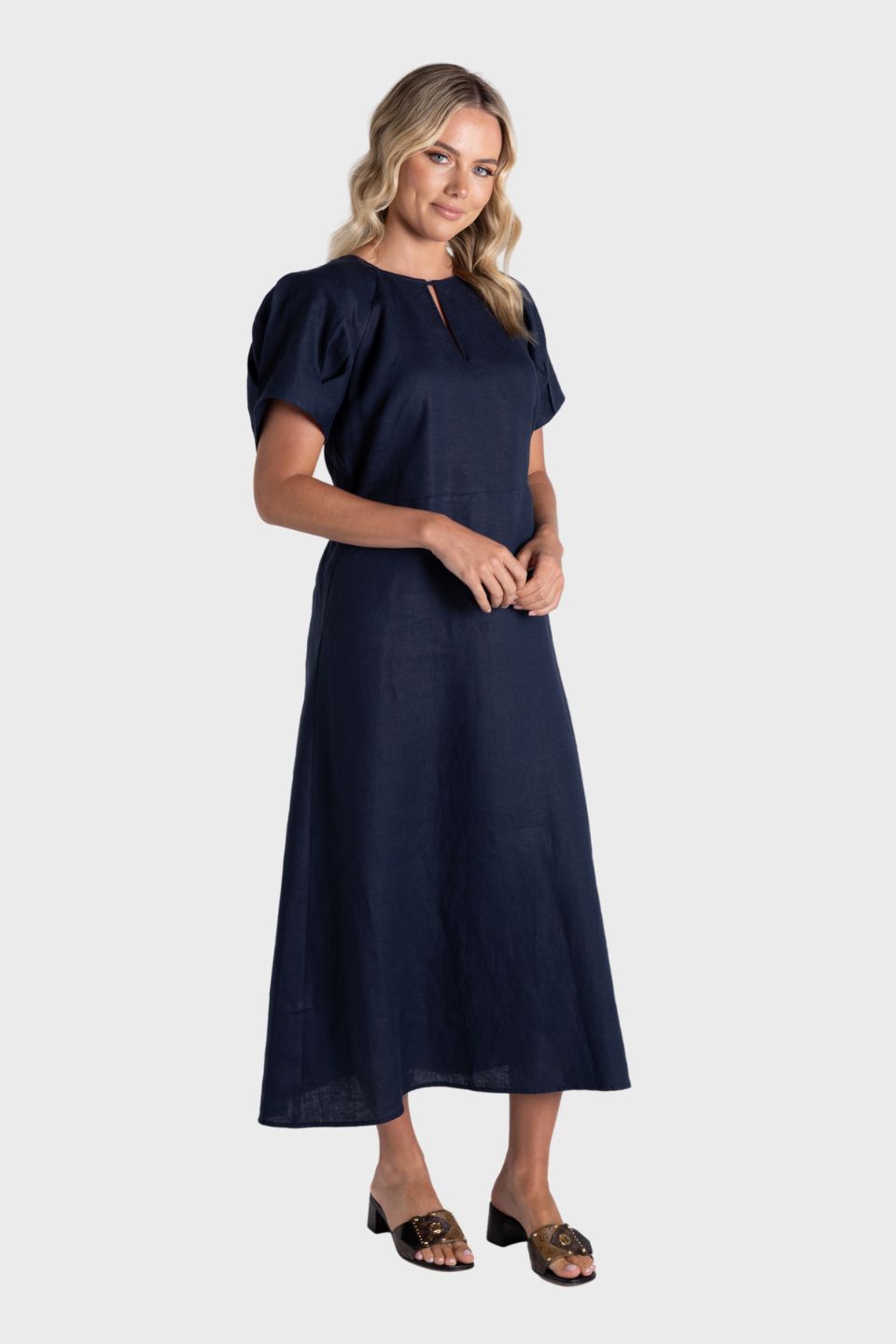 Two-T's Linen Midi Dress
